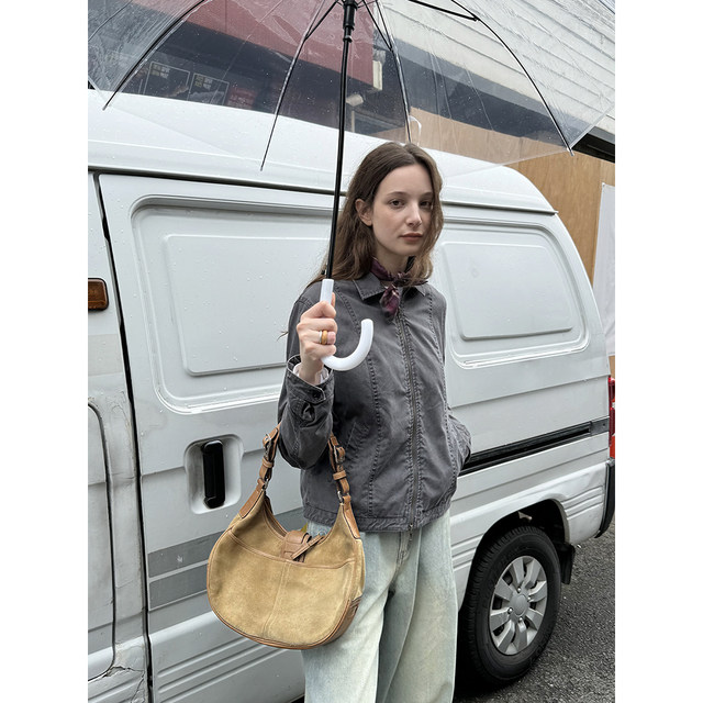 UNRETRO Heavy Enzyme Washed Small Version Cotton Jacket Women's Spring and Autumn Small Loose Top