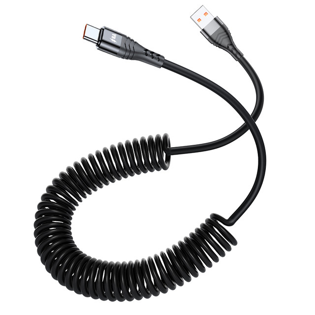 66w fast charging Typec car data cable spring cable power bank cable ...