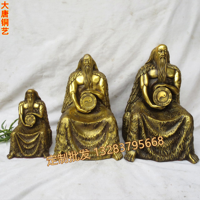 Pure copper Pangu opened up the world copper god statue home decoration ...