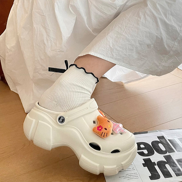 Thick-soled height-increasing Croc Shoes for women summer outer wear ...