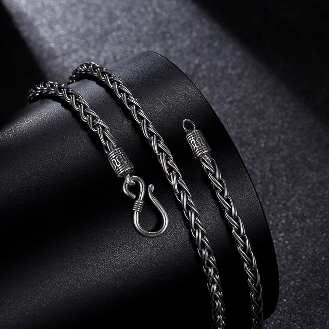 Master Men's Men's Mapced Silver Silver necklace Men's Foot Silver ...