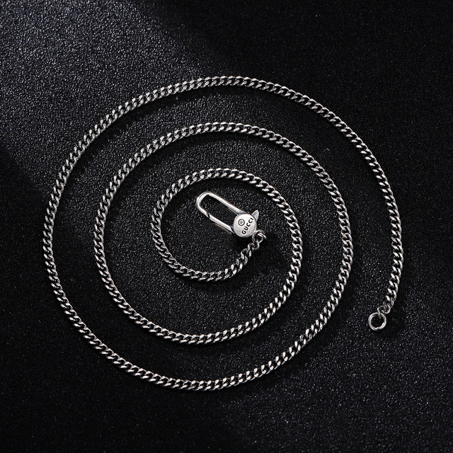 Master men's jewelry 999 pure silver necklace men's sterling silver handmade personality trendy ...