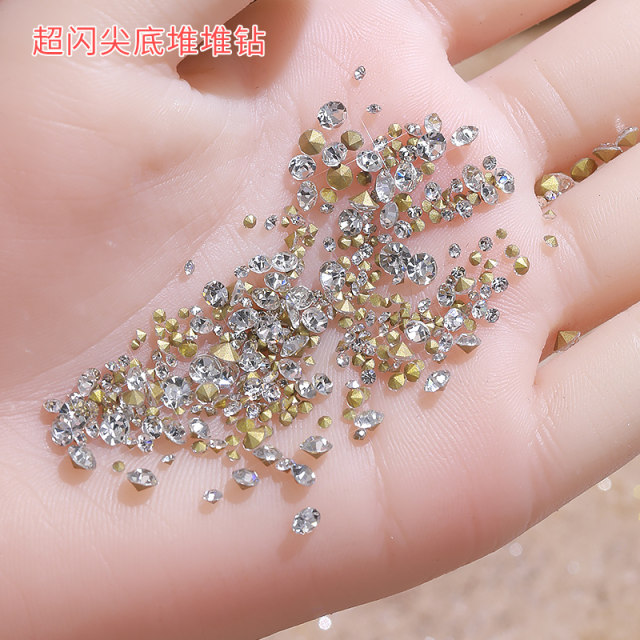 1440 pieces! Internet celebrity’s hot style nail art with sharp bottom ...