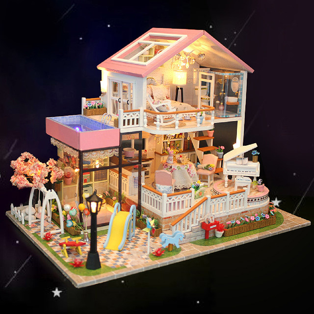 diy hut villa sweet talk handmade 3D three-dimensional puzzle making ...