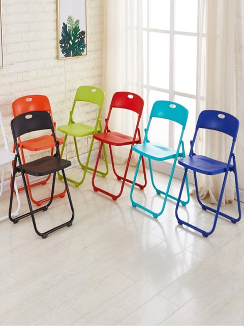 Simple plastic chair exhibition event folding chair white office chair ...