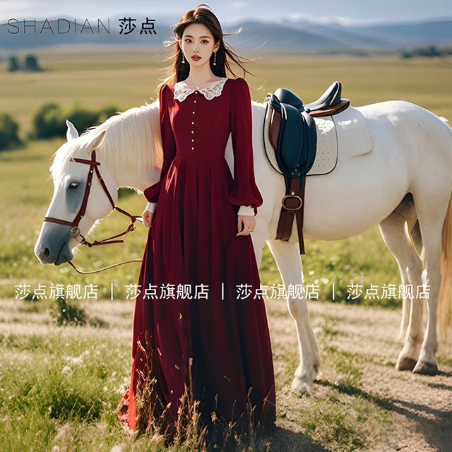 Celebrity Temperament Dress 2024 Autumn New Seaside Desert Populus ...