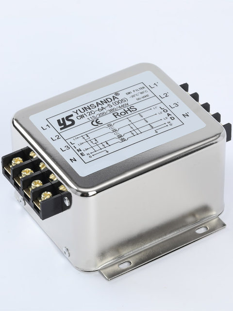 Terminal block three-phase power filter 380V three-phase three-wire ...