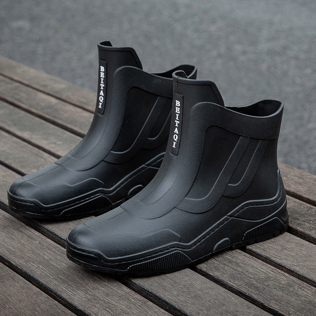 Rain boots men's fashionable outer wear non-slip waterproof rubber ...
