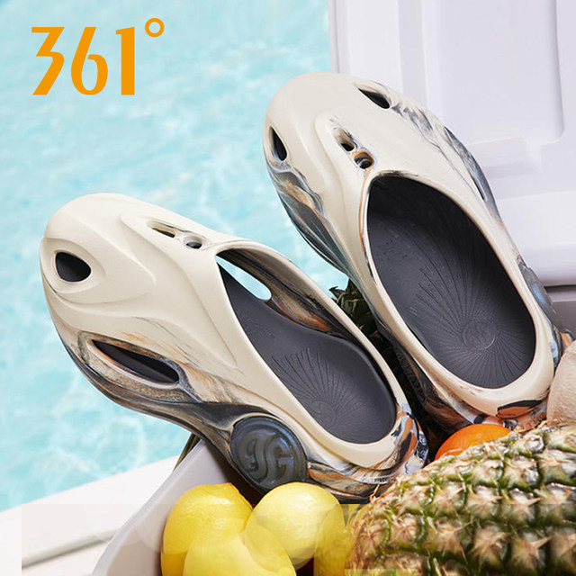 Whale 2 Hole Croc Shoes 361 Sports Slippers Men's Shoes 2025 Summer New Sandals Couple Sandals ...
