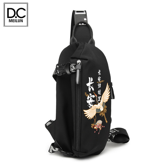 ins super popular fashion brand niche chest bag student large capacity ...