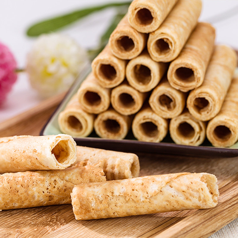 Boli egg roll otentik rasa wijen hitam 648g biskuit camilan buatan tangan