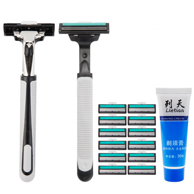 Double -layer shaver, old -fashioned manual scraper, men's beard knife ...