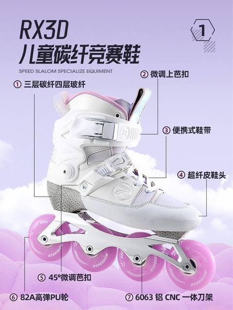 Lexiu Professional Carbon Fiber Roller Skates Children's Fancy Skates ...