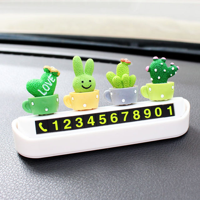Car temporary parking number plate cactus creative car phone number ...
