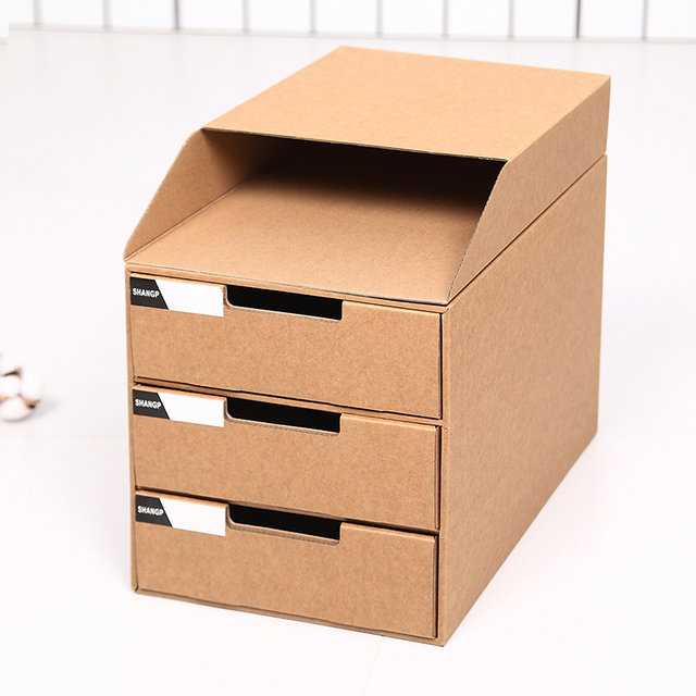 A4 paper desktop storage box Student file storage and finishing box ...