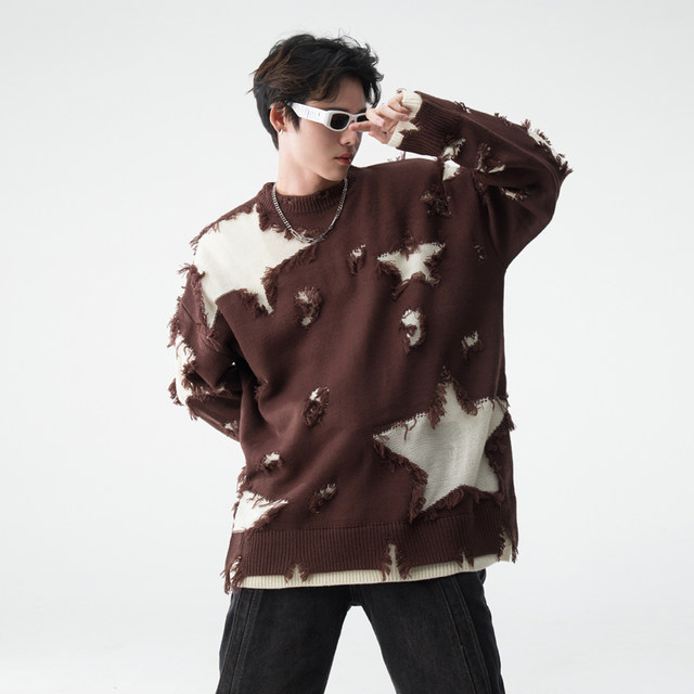 Trendy brand niche raw edge design sweaters for men and women spring ...