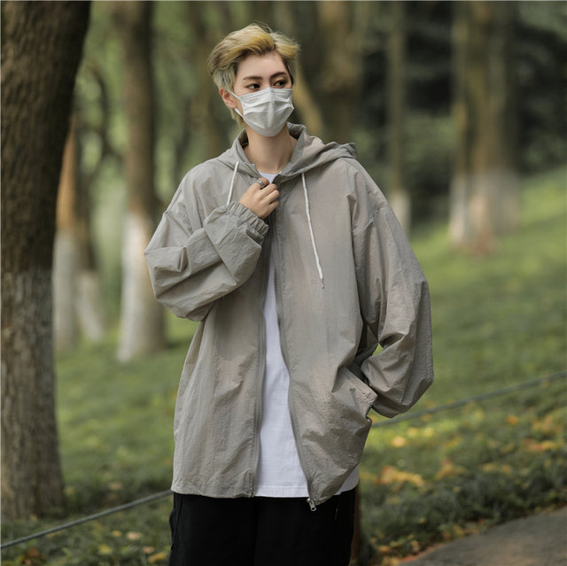 Summer cool sun protection windbreaker for men and women outdoor hooded ...