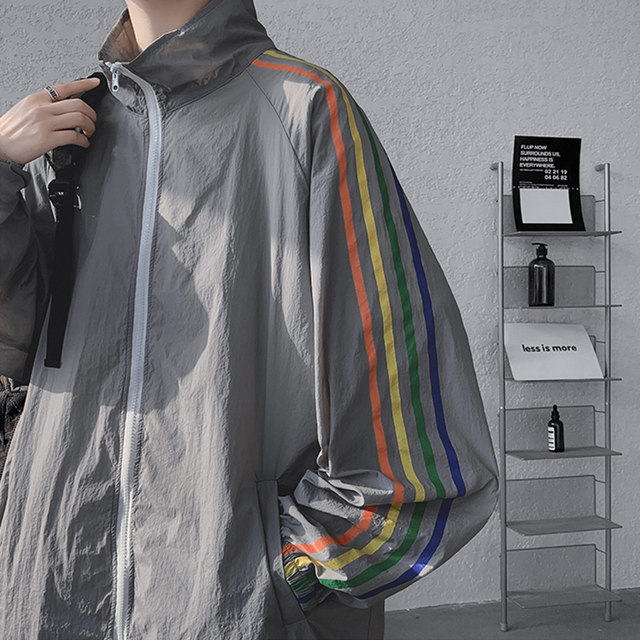 Breathable ultra-thin jacket men's summer new lapel jacket colorful ...