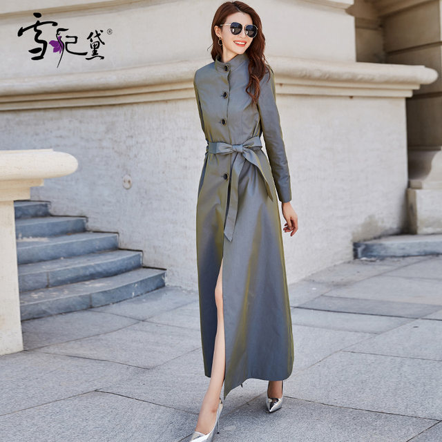 2024 new spring and autumn windbreaker women's long over-the-knee ...