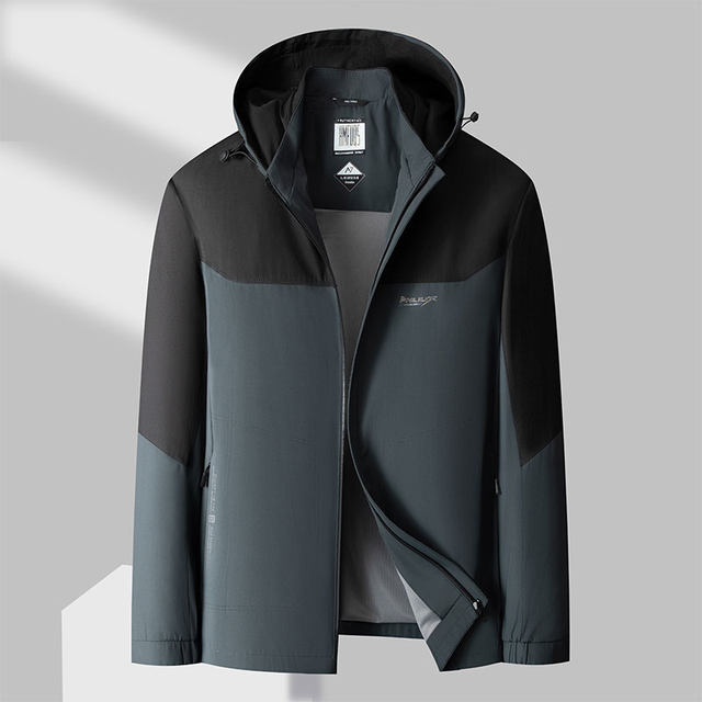 Fat men's spring and autumn removable hooded jacket plus fat plus size ...