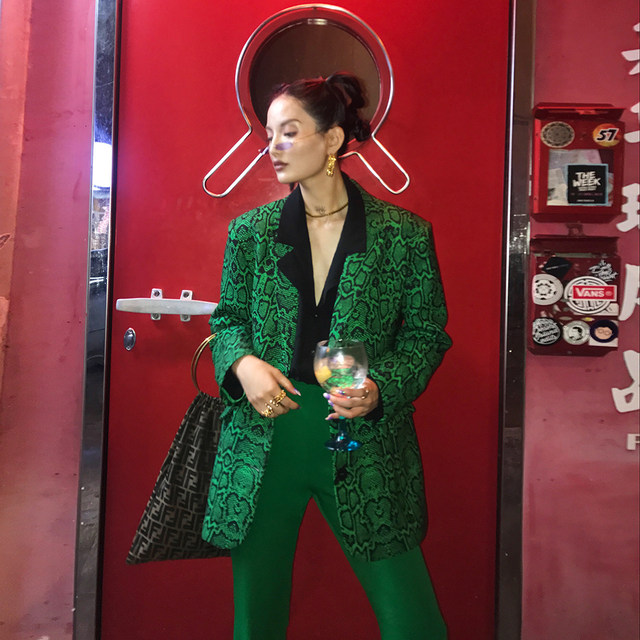 OPRAH PAN original design retro fashionable snake pattern Oversize