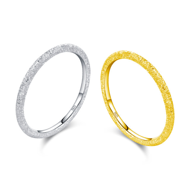 MODIAN S999 pure silver sparkling nail sand ring women's simple design starry sky stacking ring