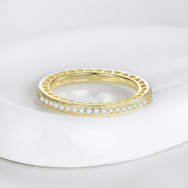 MODIAN simple row of diamonds 925 sterling silver ring for women light luxury ins love cold ...