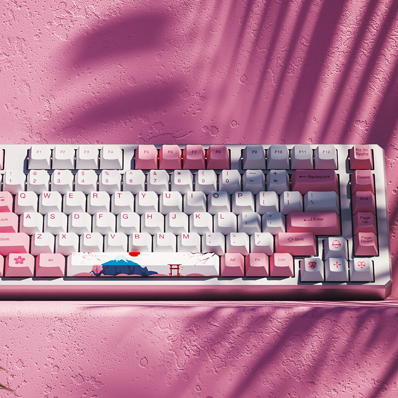 Akko Mount Fuji Cherry Blossom Keycap Set - PBT Thermal Sublimation ...