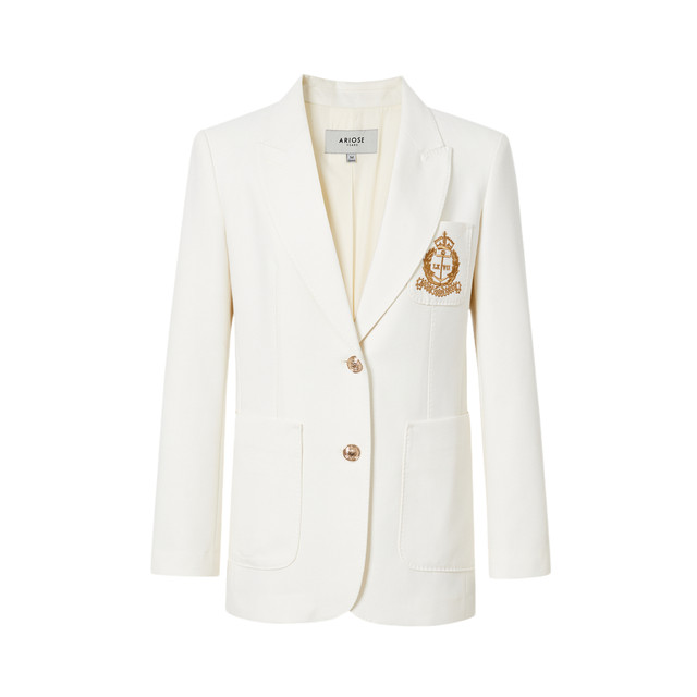 Enos Easi Prep Style 37.3% Wool Badge Embroidered Blazer Women's 2024 ...