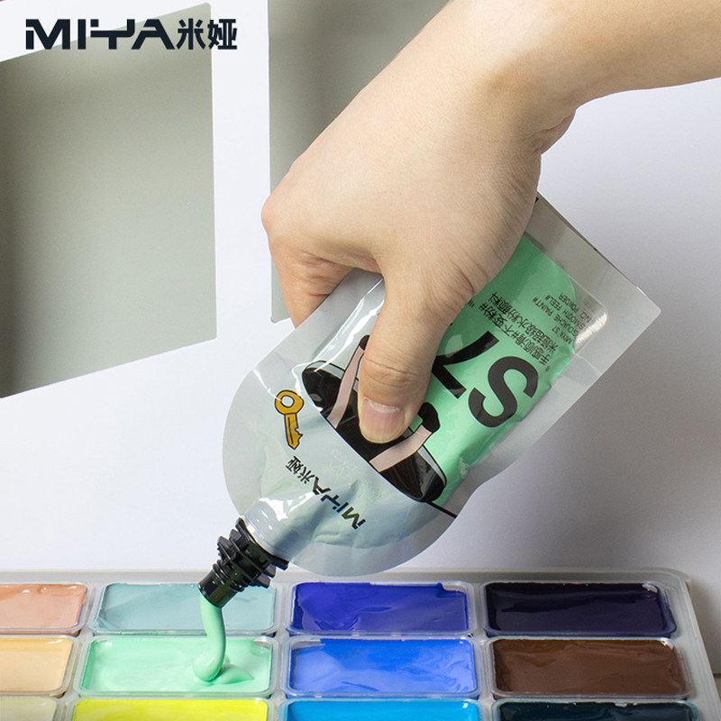 Mia CJ Gouache Paint Special Refill 100ml Bag - 54 Colors Art Training ...