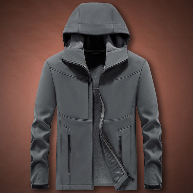 Outdoor sports soft shell jacket for men in autumn and winter solid ...