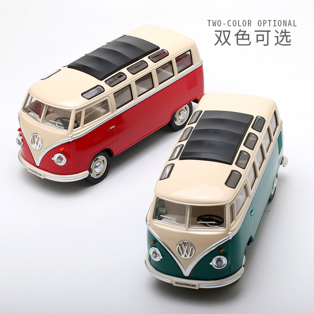 Meizhi Volkswagen car model alloy bread retro bus collar toy bus ...