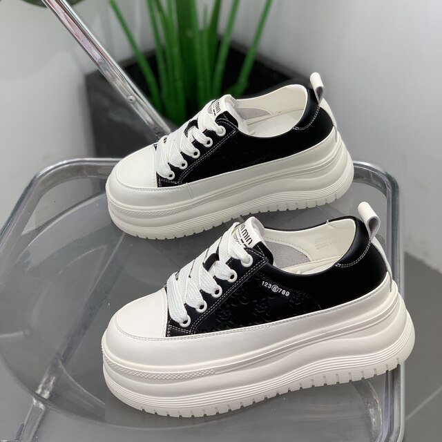 Genuine leather inner height-increasing white shoes for women 2024 ...