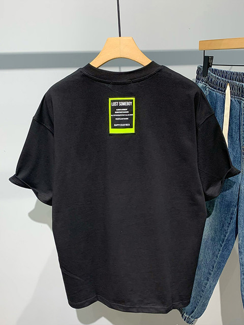 2025 summer new trendy brand ins wide casual and versatile personality color-blocking print high ...