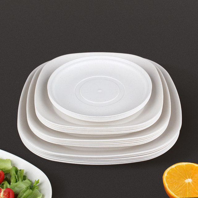 Dinner plate disposable rice husk plate thickened high temperature ...
