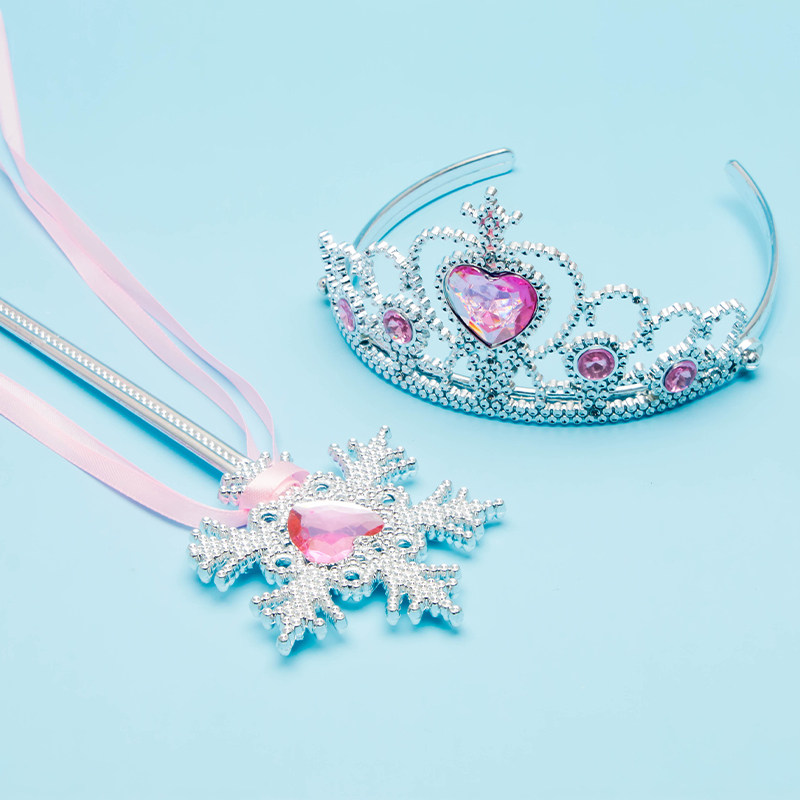 Children's Elsa Fairy Magic Wand and Crown Set - Princess Crown and ...