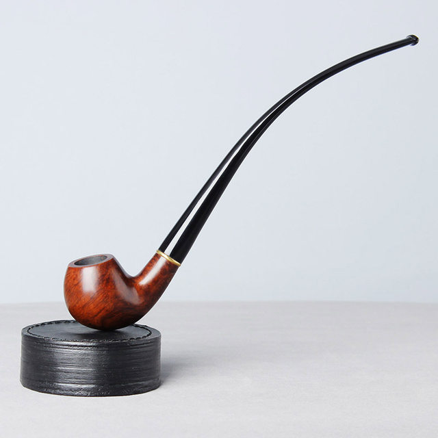 Imported heather pipe handmade solid wood long-handled reading pipe old ...