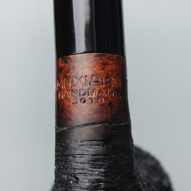 MUXIANG briar wood pipe men's curved handle handmade solid wood small ...