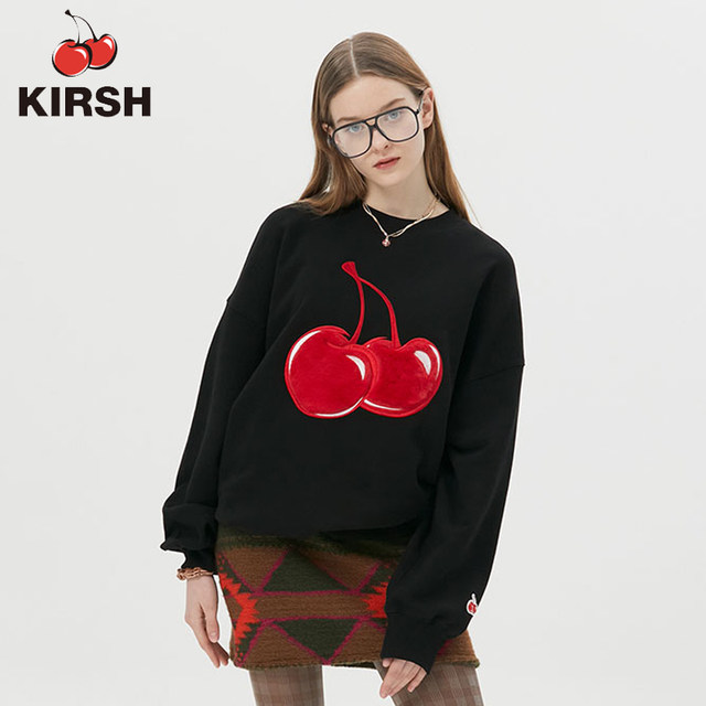 Korean direct mail kirsh cherry sweatshirt women's round neck pullover ...