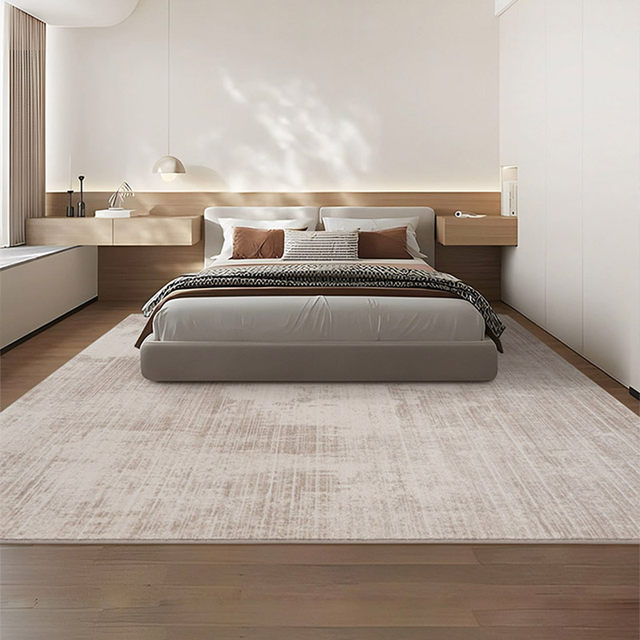 Cream style carpet bedroom living room bedside blanket under the bed ...