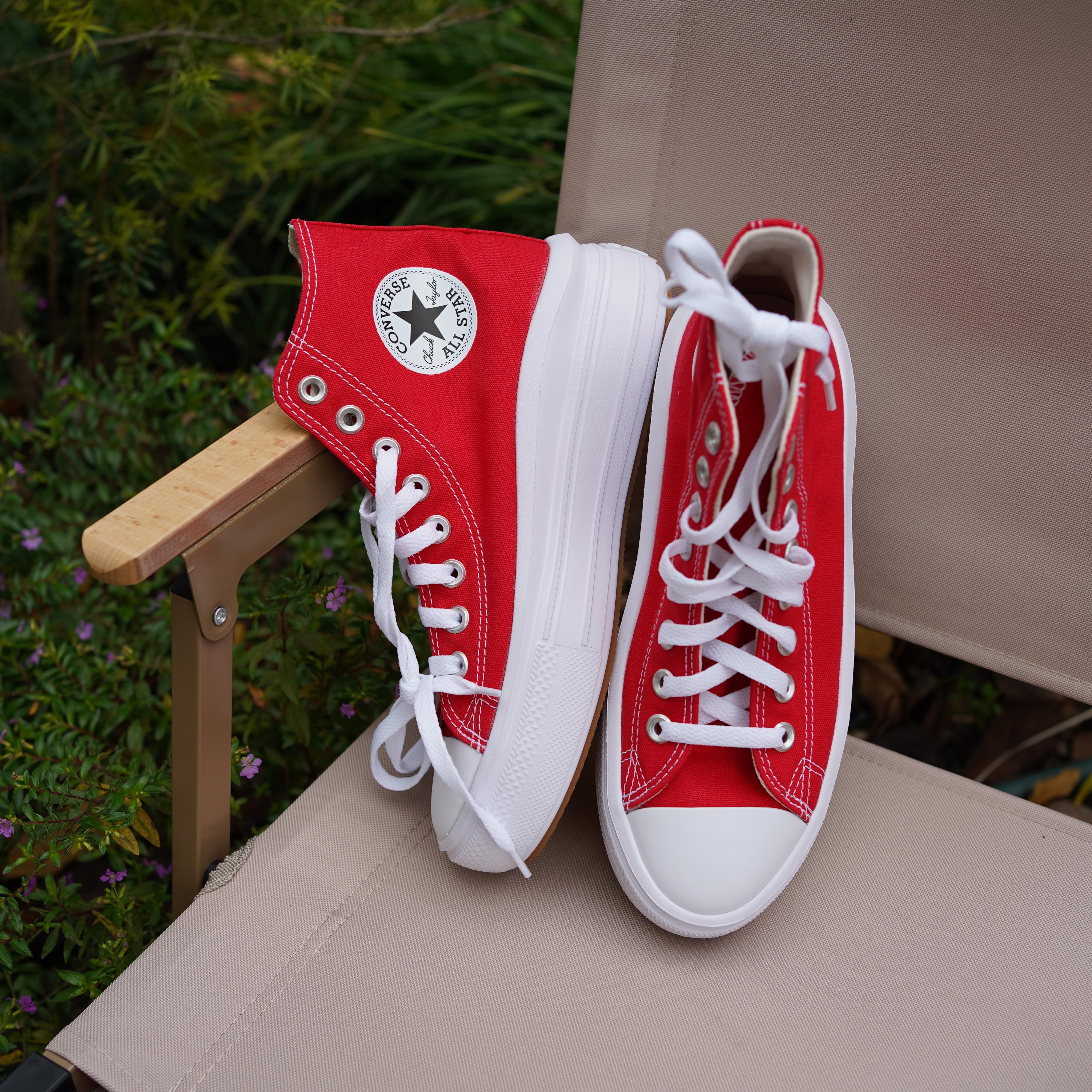 Converse authentic new MOVE women's red high -top thick bottom height ...