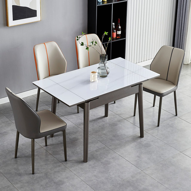 Retractable folding jade spar dining table and chair combination small ...