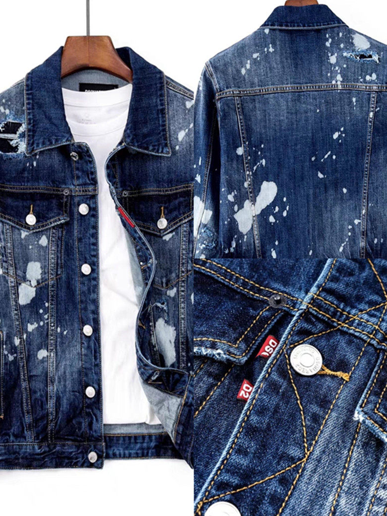 European Station Autumn and Winter Men's High Quality 靛 Blue Washing ...