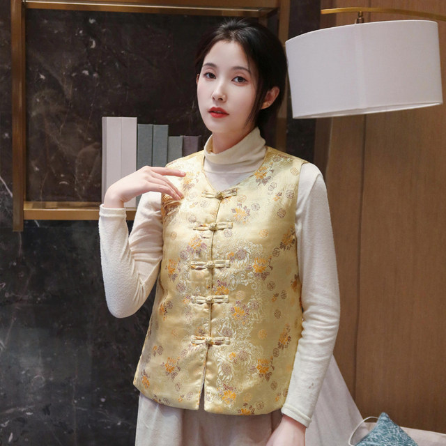 Tang suit women's Chinese style Chinese vest top retro buckle quilted ...