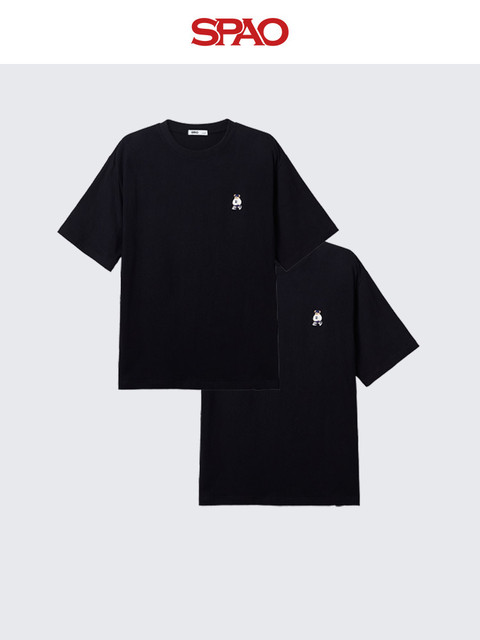 [Woodie Series] Spao Korea's Same Style 25Th Summer Couple's Bear Light-Colored T-Shirt Two ...