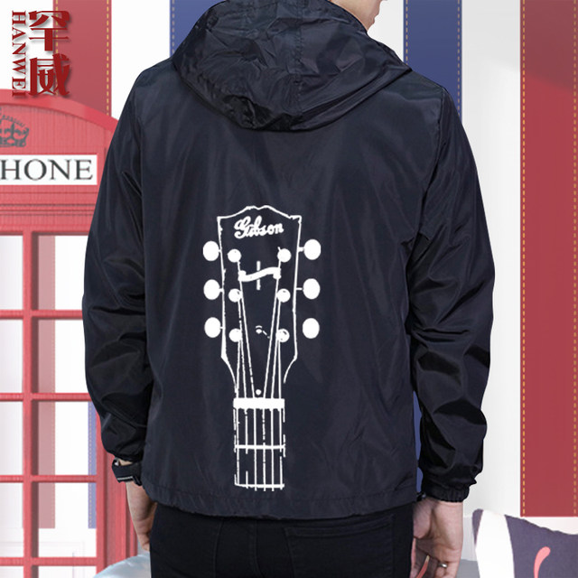 American Gibson Guitar Big G Rock Band Music Peripheral Jacket Hooded ...