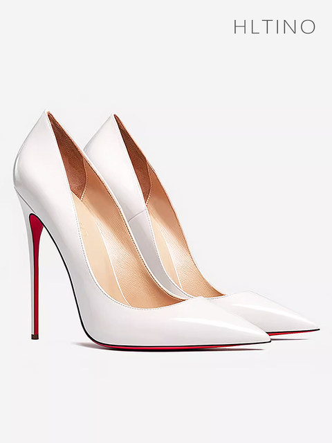 2024 Spring and Autumn New Pointed French Small High Heels White ...