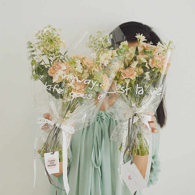 Transparent Wrapping Paper Cellophane Flower Bouquet Water-Retaining ...
