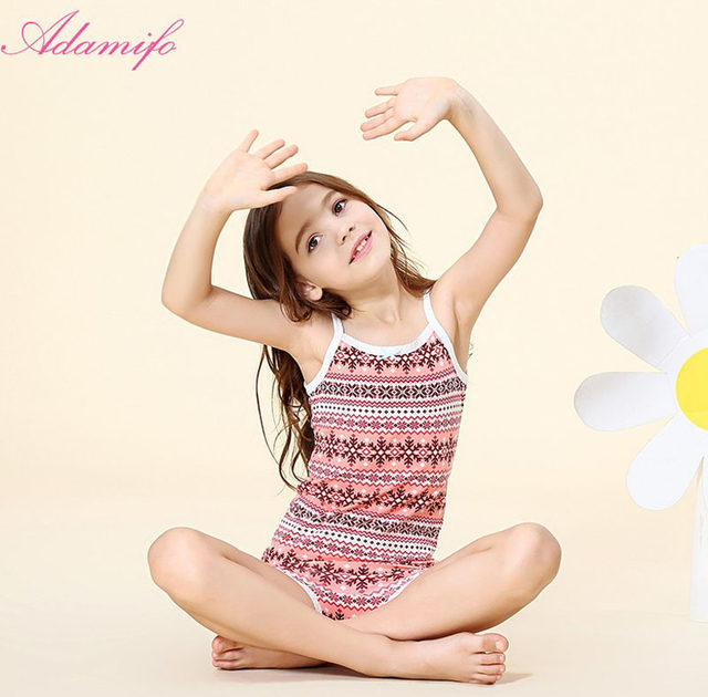 Adamifo girls' camisole shorts pure cotton suit thin spring and summer ...