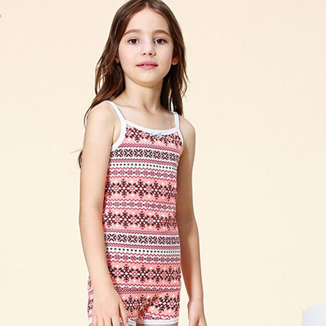 Adamifo girls' camisole shorts pure cotton suit thin spring and summer ...